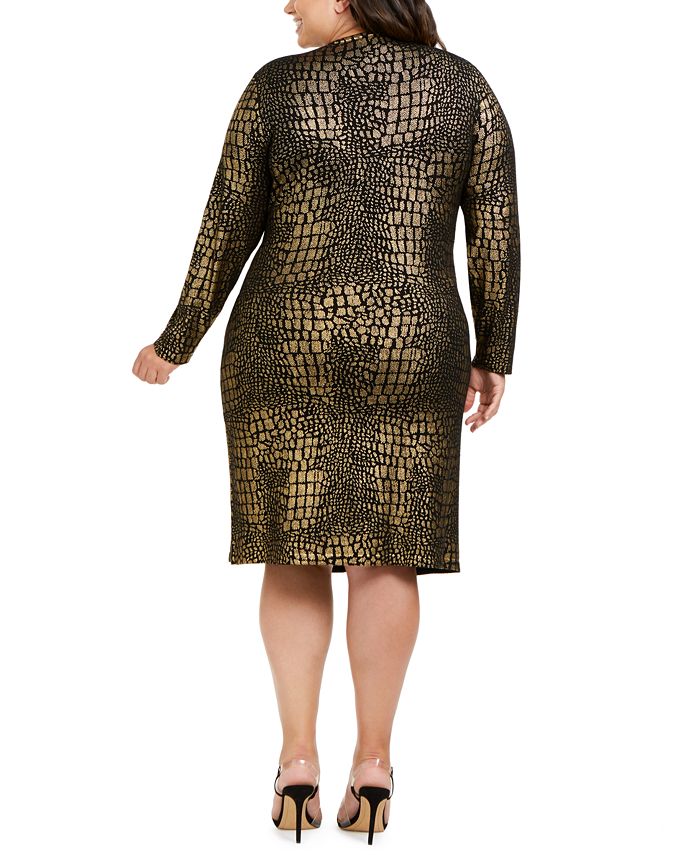 INC International Concepts INC Plus Size Metallic Animal-Print Dress ...