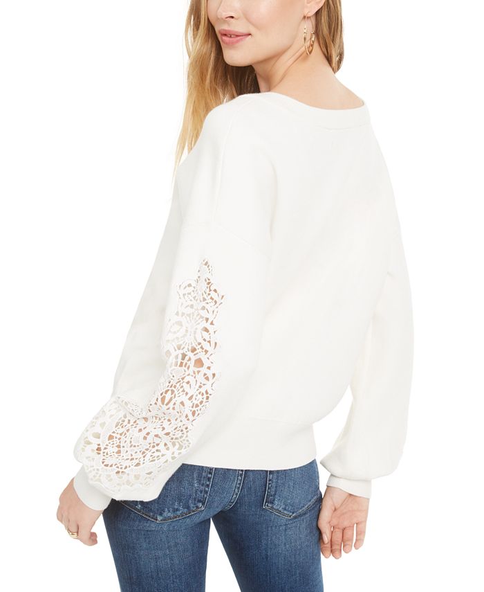 French Connection Severine Lace-Sleeve Top - Macy's