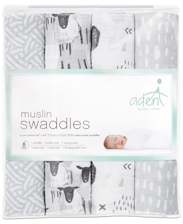 aden by aden + anais Baby Boys & Girls 4-Pack Pasture Classic Cotton ...