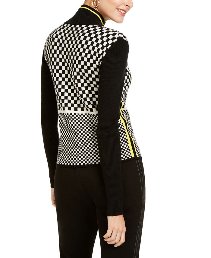 Escada Checkered Turtleneck Sweater - Macy's