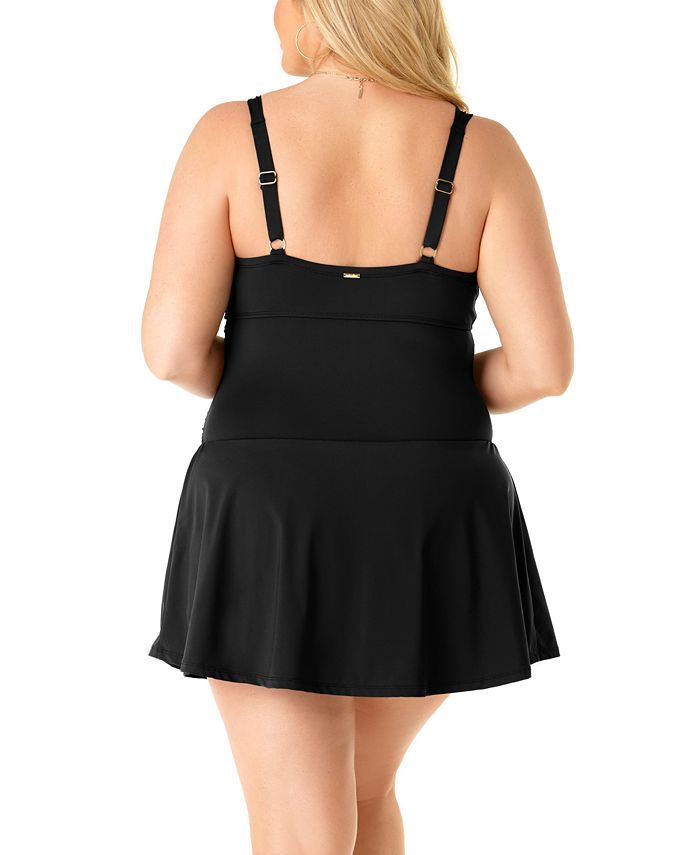 Anne Cole Plus Size Ruched Underwire Swimdress & Reviews - Swimsuits ...