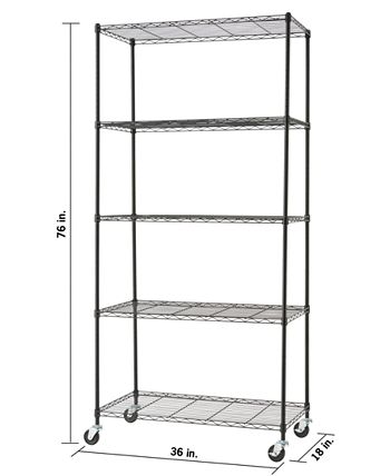 TRINITY Basics 5-Tier Wire Shelving Rack with NSF Includes Wheels - Macy's