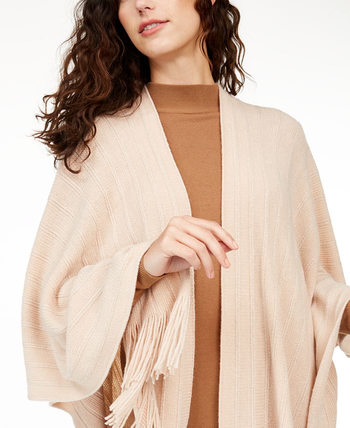 Cejon Metallic Stripe Ruana - Macy's