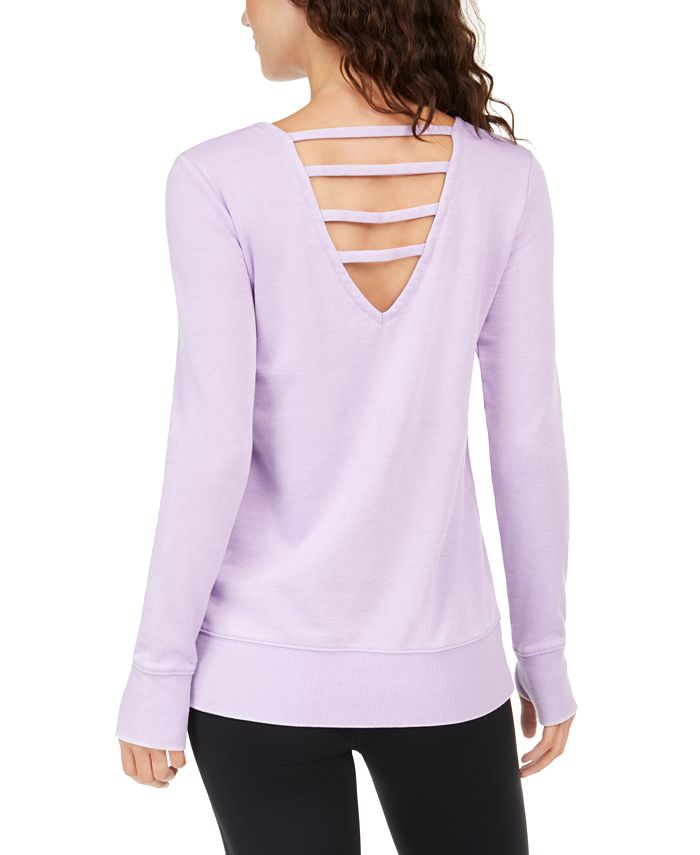 Ideology You're Beautiful Burnout Fleece Top, Created for Macy's - Macy's