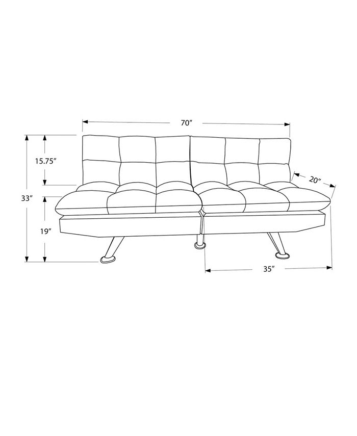 Monarch Specialties Micro Suede Click Clack Futon - Macy's