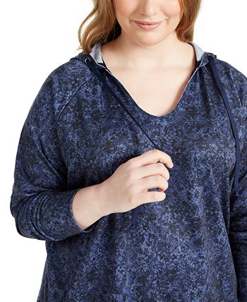 Ideology Plus Size Python-Print Hoodie, Created for Macy's - Macy's