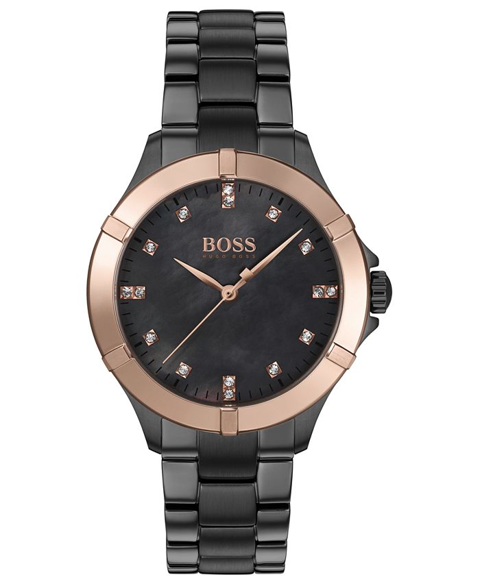 BOSS Women's Mini Sport Gray Ion-Plated Stainless Steel Bracelet Watch ...