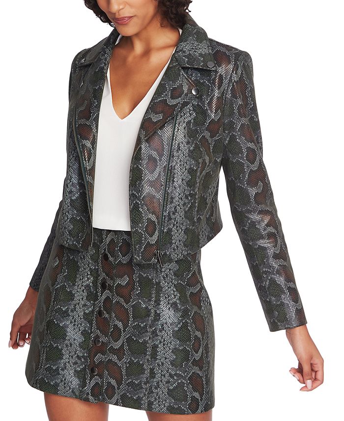 1.STATE Faux-Snakeskin Moto Jacket - Macy's