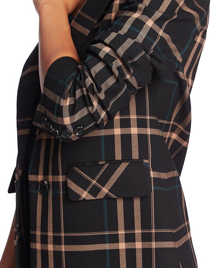 1.STATE Ruched-Sleeve Plaid Duster Jacket - Macy's