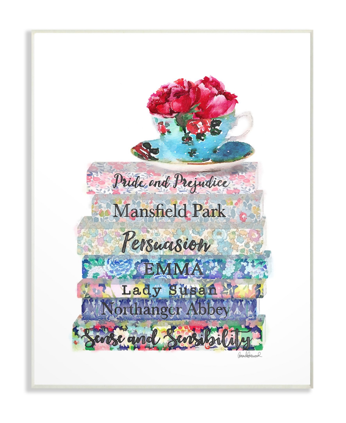 Click here for Stupell Industries Floral Book Stack Tea Cup Wall... prices