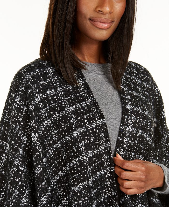 Michael Kors Bouclé Plaid Ruana - Macy's