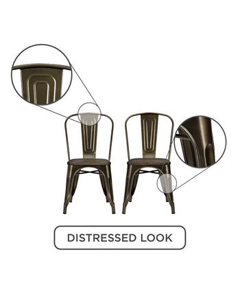 EveryRoom Zeno Metal Dining Chair with Wood Seat - Macy's