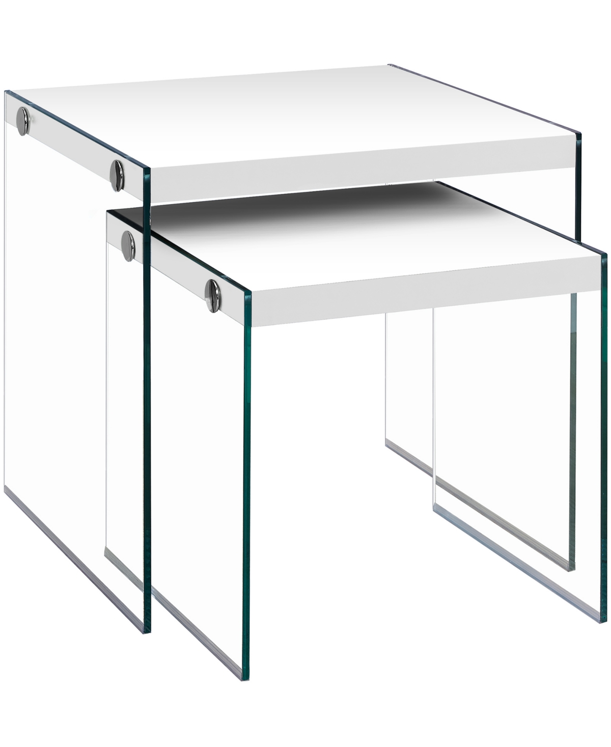 Click here for Monarch Specialties 2 Piece Nesting Table Set - Wh... prices