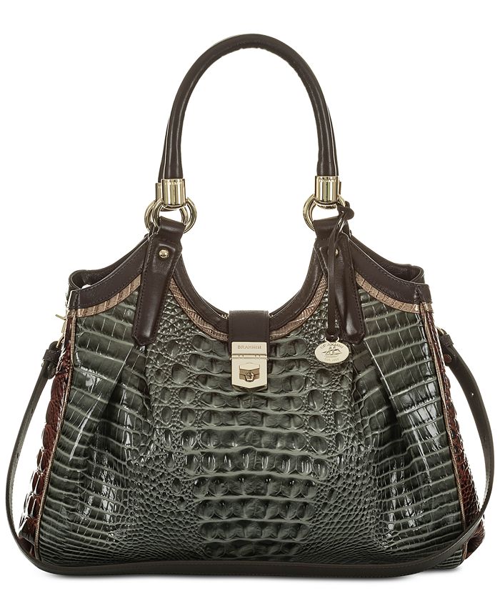 Brahmin Elisa Heartwood Embossed Leather Satchel - Macy's