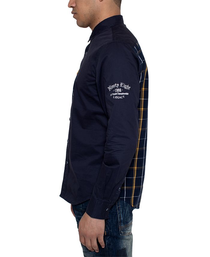 Sean John Men's Partial Plaid 98 Shirt - Macy's