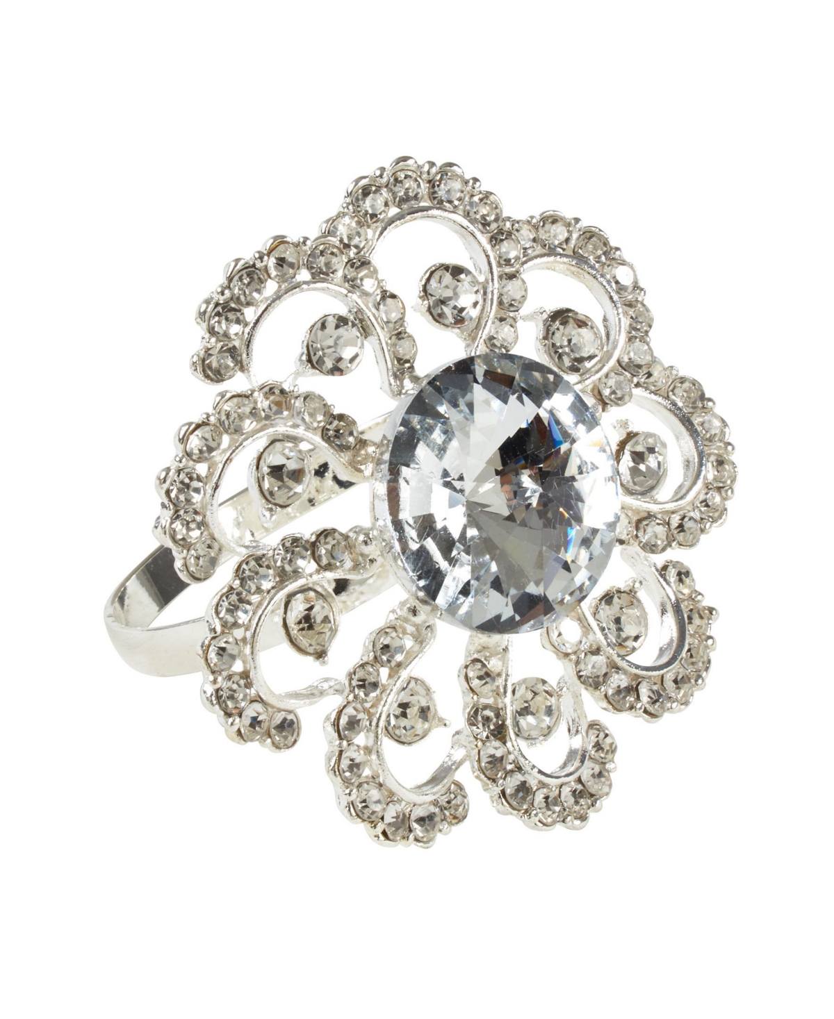 Click here for Saro Lifestyle Jeweled Floral Napkin Ring Set of 4... prices