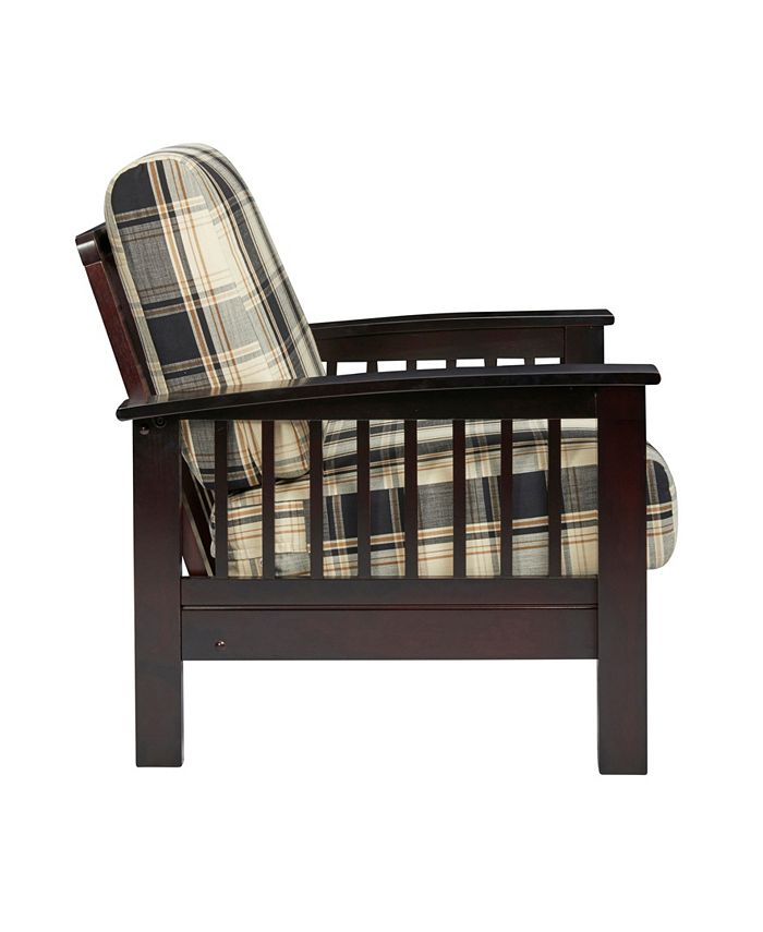 Handy Living Maison Hill Mission Style Arm Chair with Exposed Wood ...