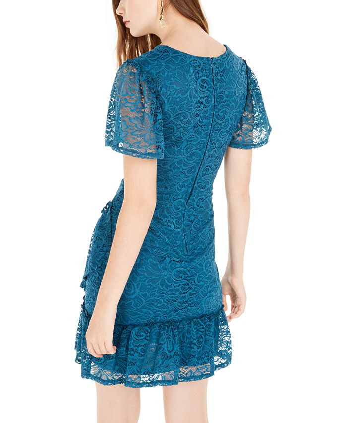 City Studios Juniors' Lace Ruffled Dress - Macy's
