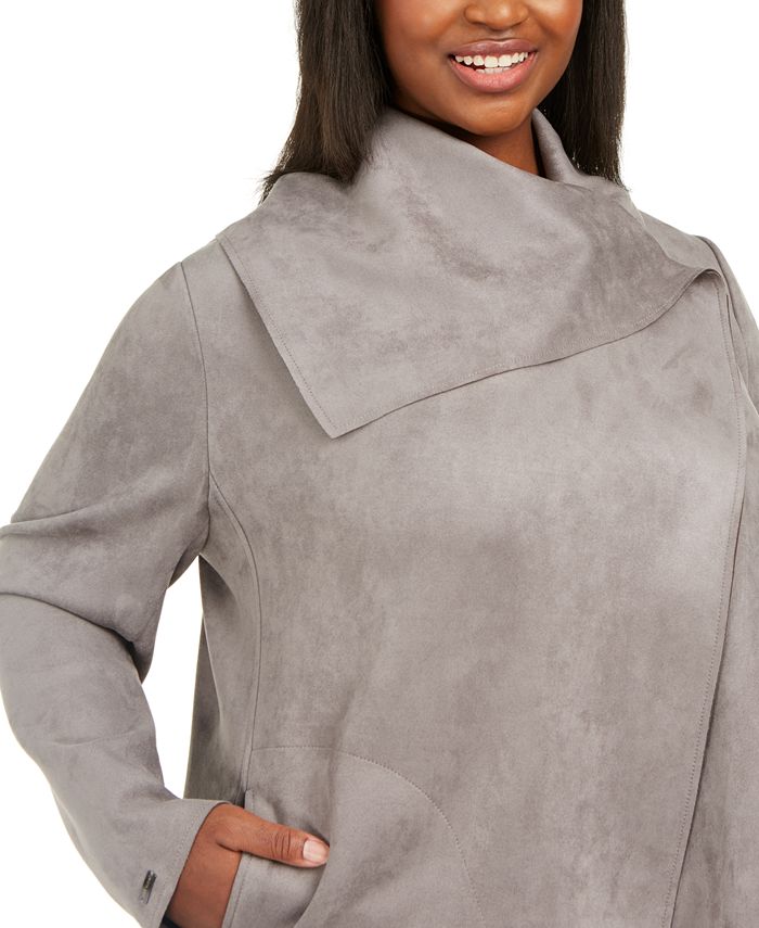 Anne Klein Plus Size Asymmetrical Wrap Jacket - Macy's
