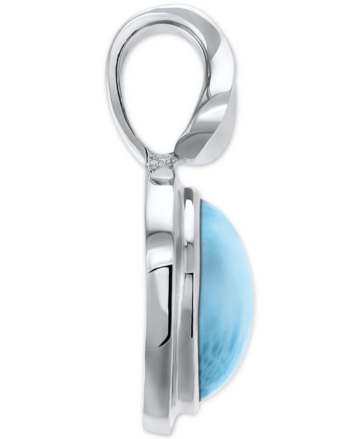 Marahlago Larimar (12mm) 21" Adjustable Pendant Necklace in Sterling ...