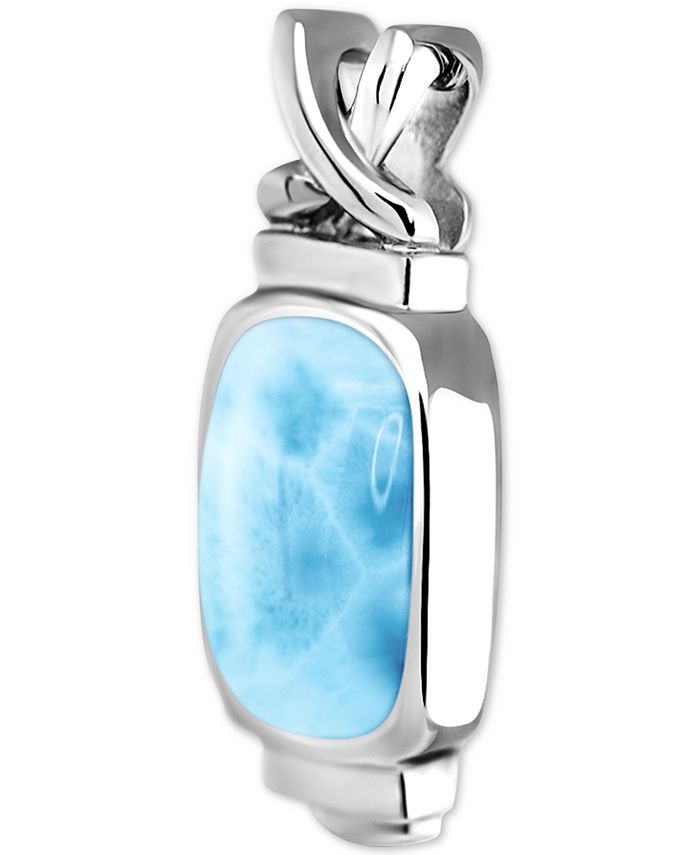 Marahlago Larimar (12 x 18mm) 21" Adjustable Pendant Necklace in ...