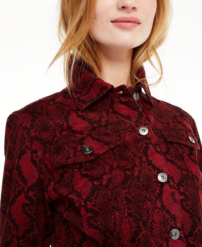 INC International Concepts INC Python-Print Denim Jacket, Created for ...