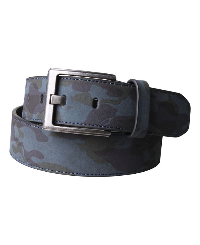 Members Only Split Leather Camo Belt - Macy's