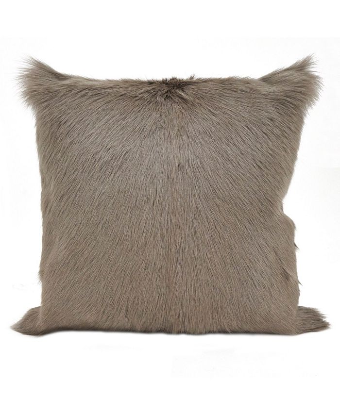 Saro Lifestyle Glam Goat Fur Decorative Pillow, 20" x 20" - Macy's