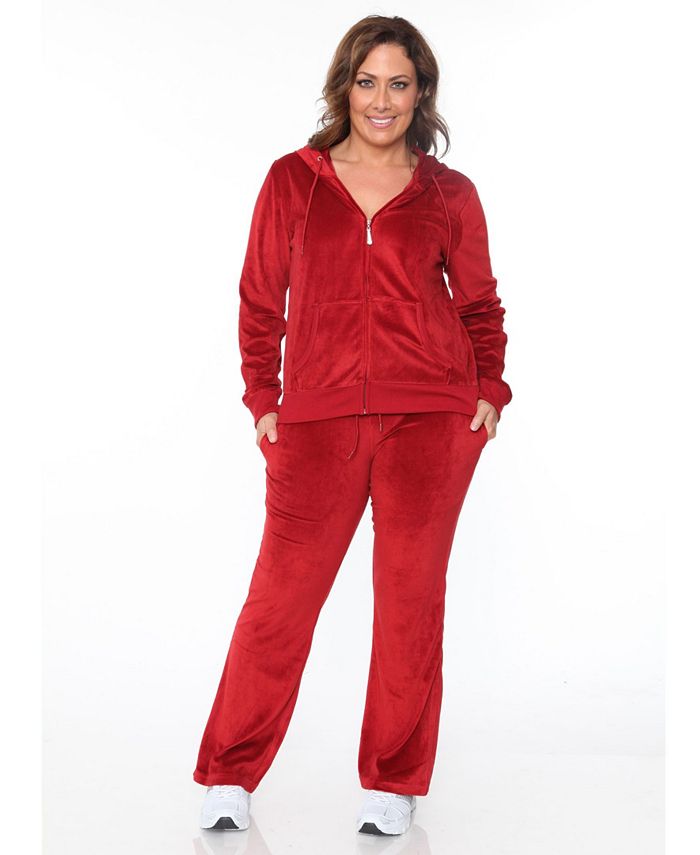 White Mark Plus Size Velour 2 Piece Set - Macy's