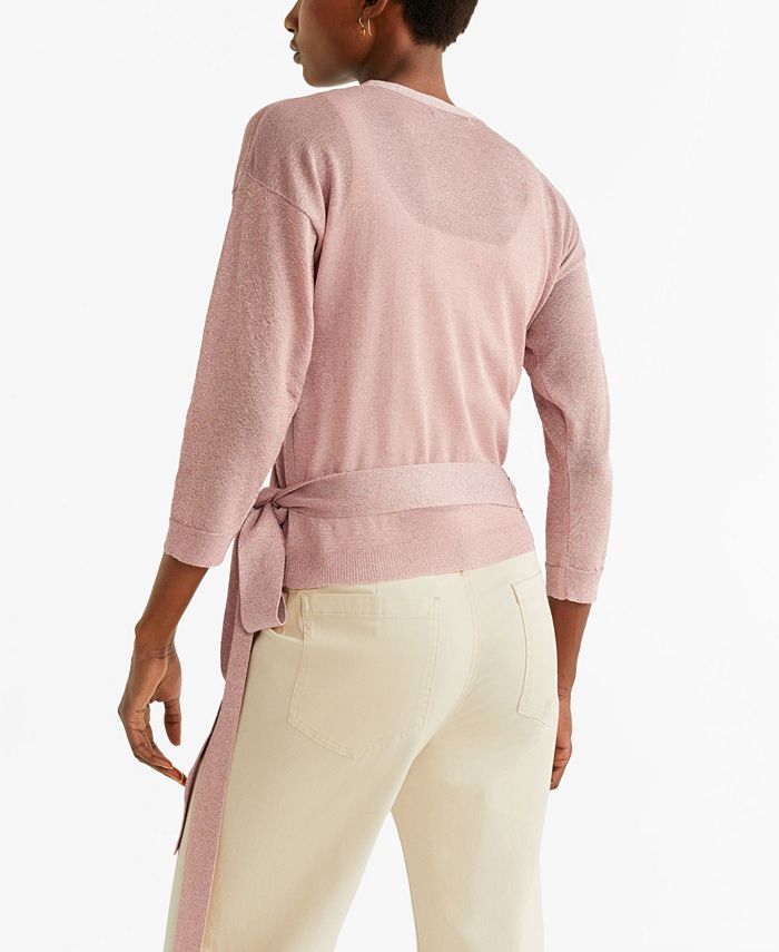 MANGO Metal Thread Cardigan - Macy's
