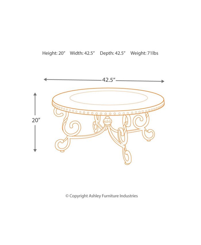 Signature Design By Ashley Rafferty Round Cocktail Table - Macy's