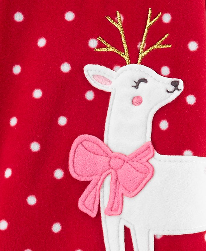 Carter's Baby Girls Footed Fleece Reindeer Pajamas - Macy's