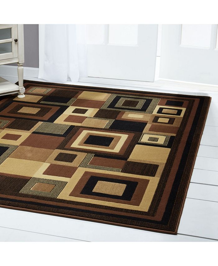 Global Rug Designs Yorba YOR07 Black 7'10" x 10'2" Area Rug - Macy's