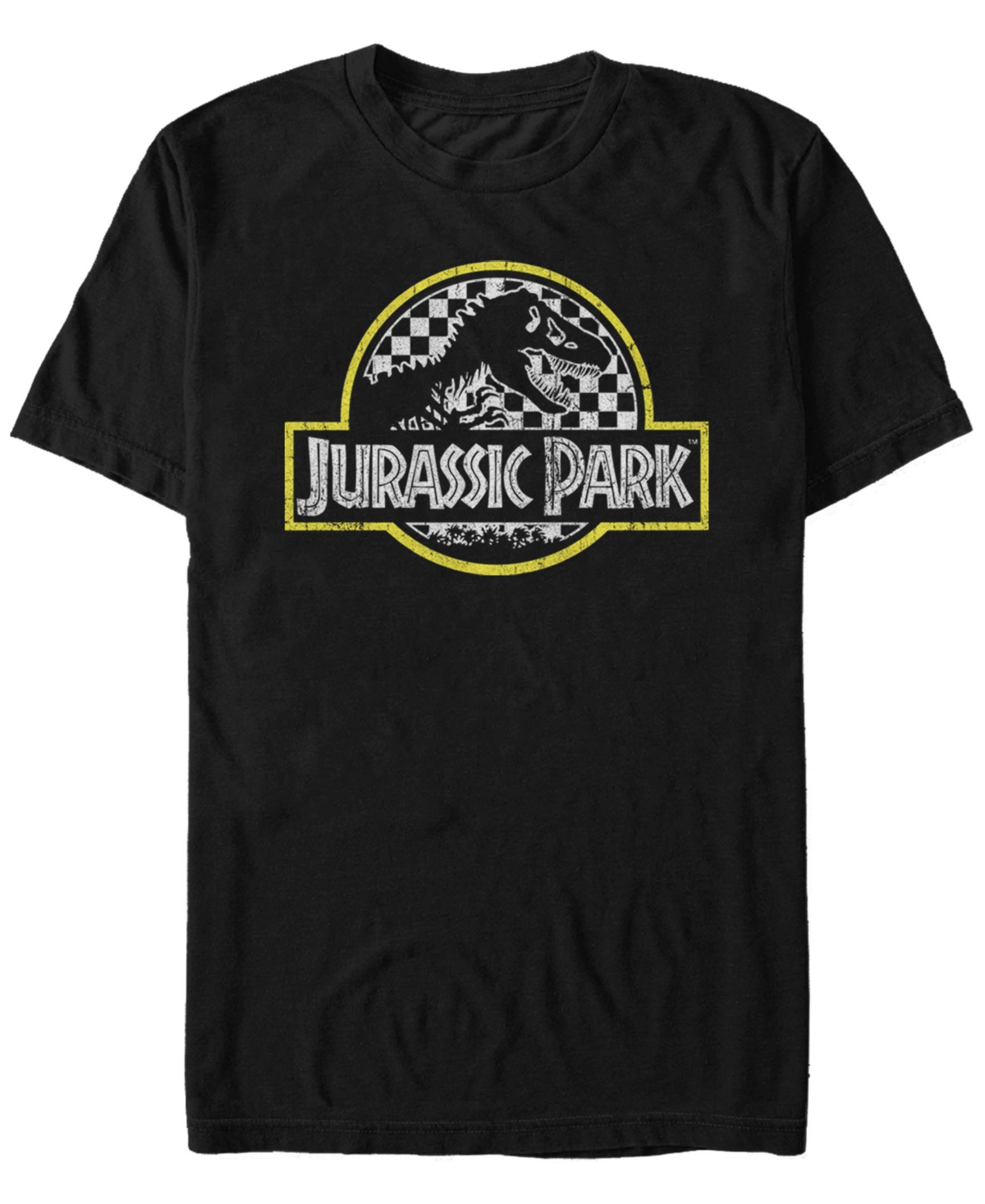 Click here for Jurassic Park Mens Distressed Checkered Logo Short... prices