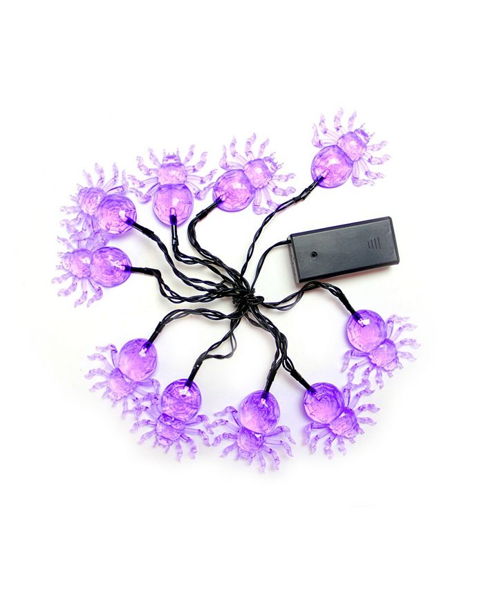 Northlight Set of 10 Battery Operated Spider LED Halloween Lights - Macy's