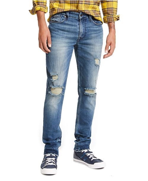 GUESS Men's Slim, Tapered Ripped Jeans & Reviews - Jeans - Men - Macy's