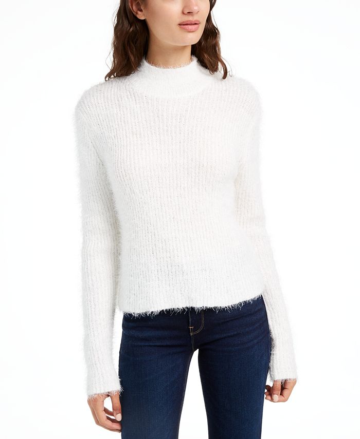 Planet Gold Juniors' Eyelash Mock-Neck Sweater - Macy's