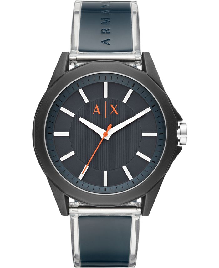 A|X Armani Exchange Men's Drexler Blue Polyurethane Strap Watch 44mm ...