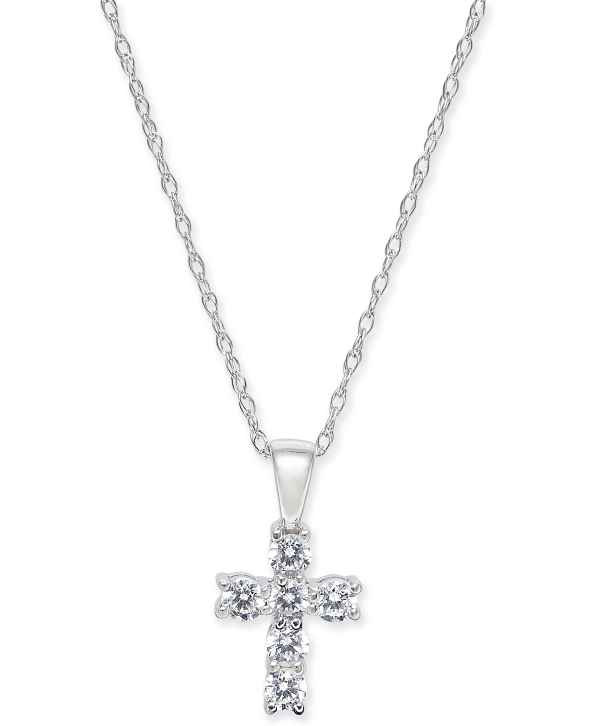 Click here for Diamond Baby Cross 18 Pendant Necklace (1/5 ct. t.... prices