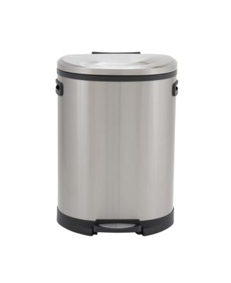 Household Essentials Stainless Steel 50L Aspen Oval Step Trash Can - Macy's