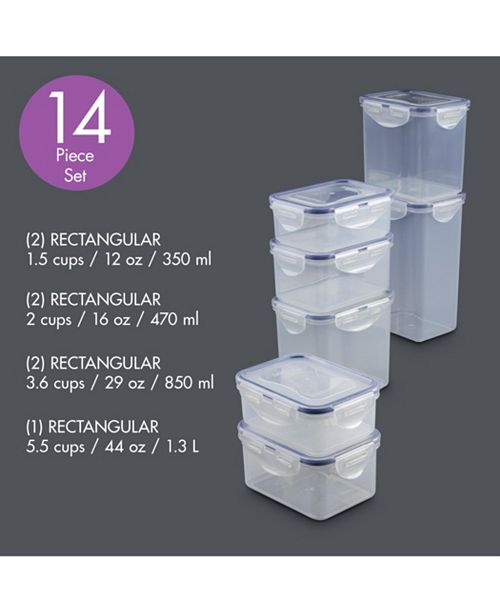 Lock n Lock Easy Essentials Rectangular 14-Pc. Food Storage Container ...