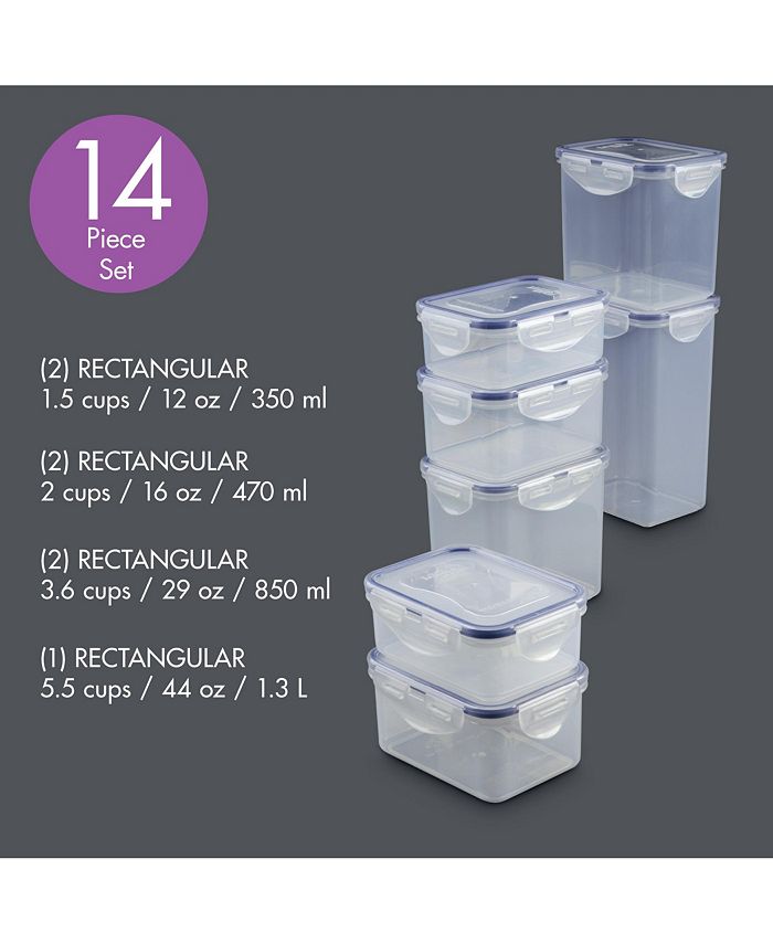 Lock n Lock Easy Essentials Rectangular 14-Pc. Food Storage Container ...