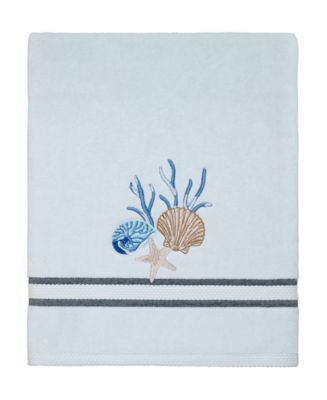Avanti Blue Lagoon Ombre Seashells Bath Towels - Macy's