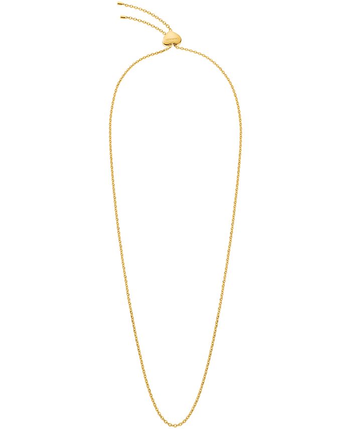 Calvin Klein Rocking Stainless Steel PVD Heart 28" Adjustable Necklace ...
