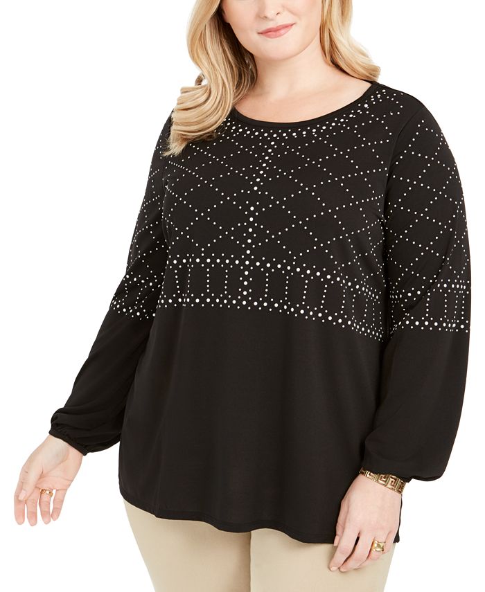 Belldini Plus Size Embellished Top - Macy's