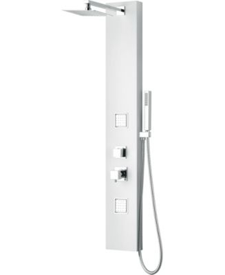 ALFI brand White Aluminum Shower Panel with 2 Body Sprays and Rain ...