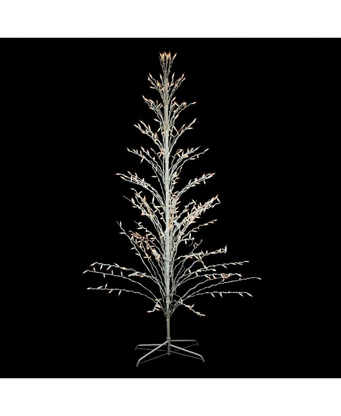 Northlight 6' White Lighted Christmas Cascade Twig Tree Outdoor ...