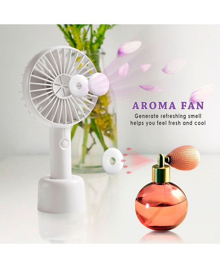 Insten Innoka Portable Mini Handheld Aroma Cooling Fan with Desk Stand ...
