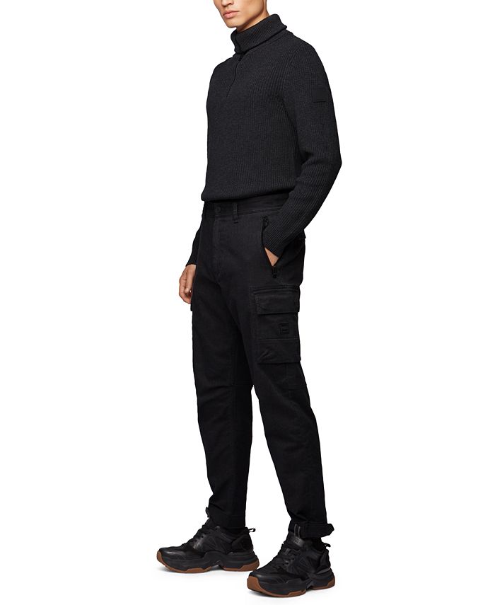 Hugo Boss BOSS Men's Akromiz Zip-Neck Ribbed Sweater - Macy's