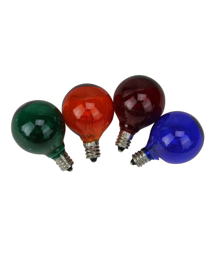 Northlight Pack of 4 Transparent Multi-Color G40 Globe Christmas ...